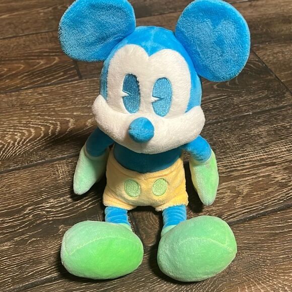 Disney | Toys | 2 Disney Neon Plushmickey Mouse Blue Green Yellow ...
